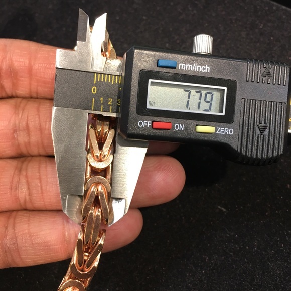 TGDJ | Accessories | Mens Byzantine Chain In 4k Solid Rose Gold 77mm ...